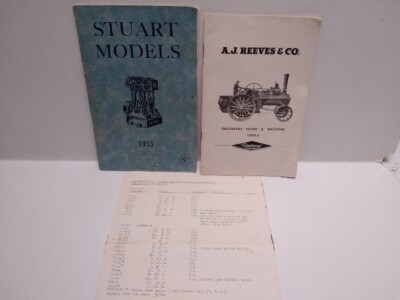 2 a4 booklets STUART MODELS 1953 and A J REEVES AND CO with price list ...