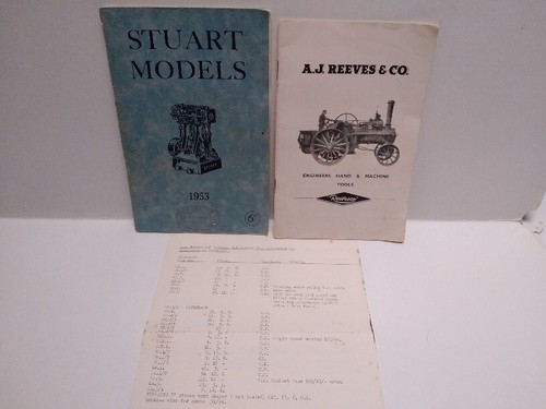 2 a4 booklets STUART MODELS 1953 and A J REEVES AND CO with price list ...