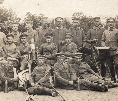 WWI German Trench Mortar Soldiers Machine Gun Real Photo Postcard | eBay