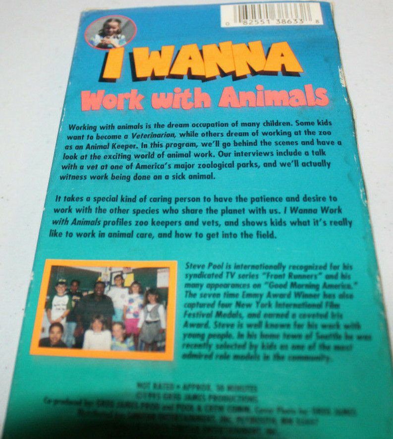 I Wanna Work with Animals (VHS 2000) Steve Pool, Veterinarian, Zoo ...