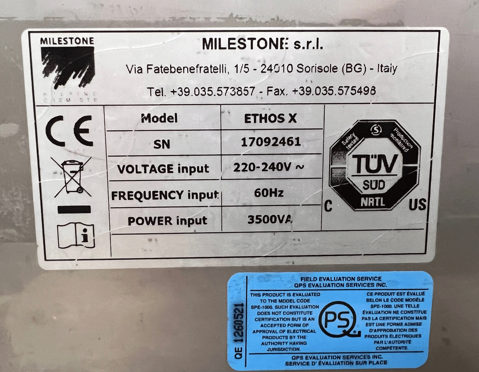 Milestone ETHOS X High Performance Microwave Extraction System + option ...
