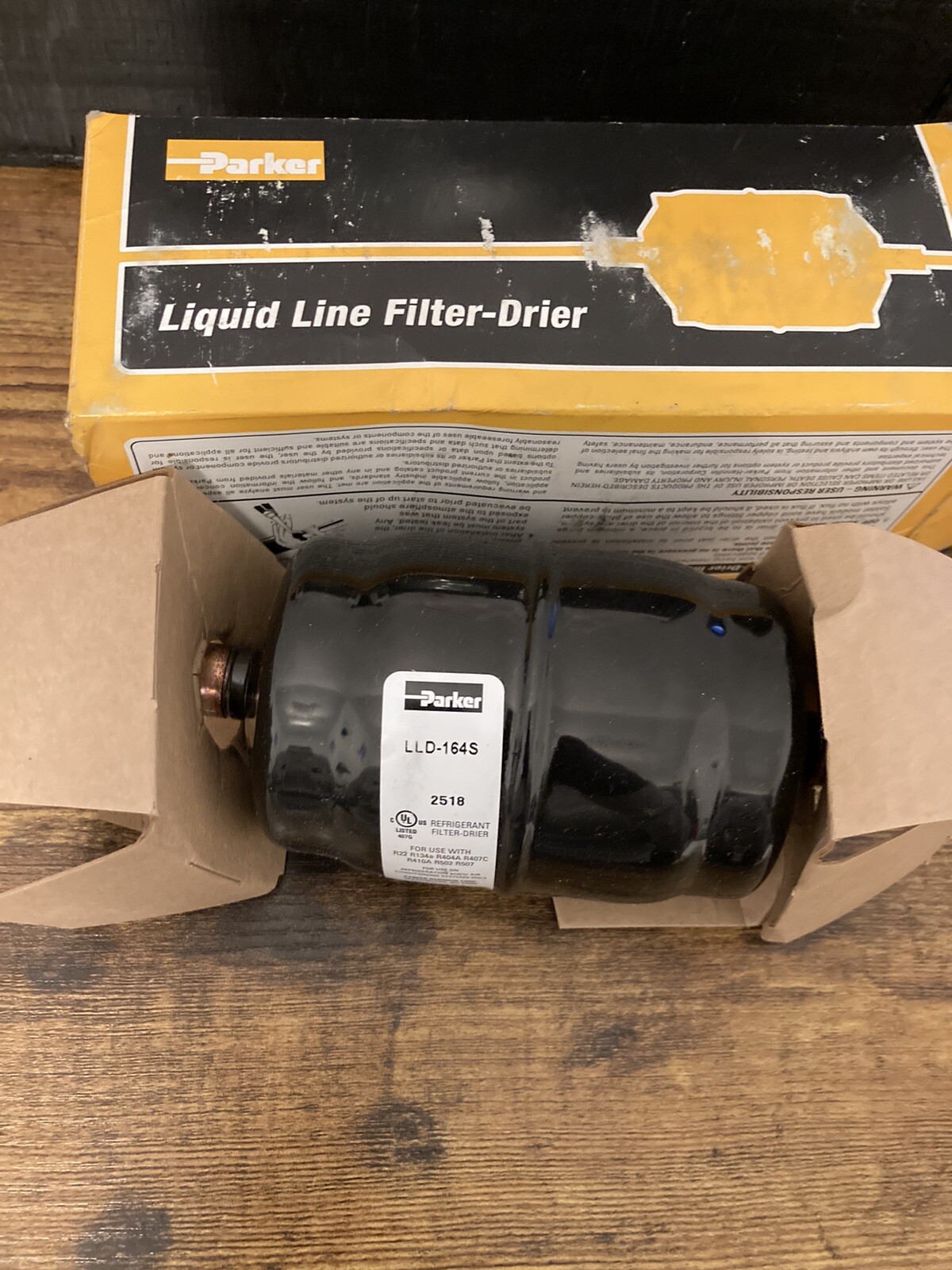 PARKER. P/N: 450132-001. LLD-164S LIQUID LINE FILTER DRIER. 1/2" ODF ...