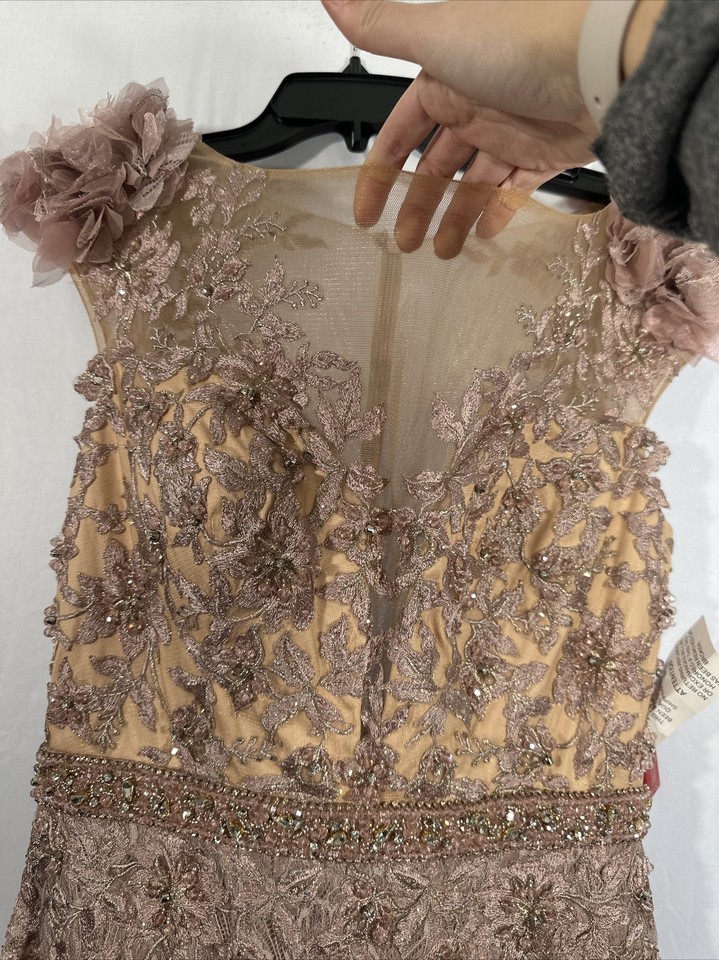 NWT Mac Duggal [ 6 ] 79368 Embroidered Illusion Applique Trumpet Gown ...