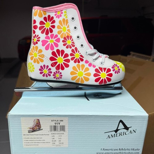 American Athletic Shoe Girls Flower Power Double Runner Ice Skate Size ...