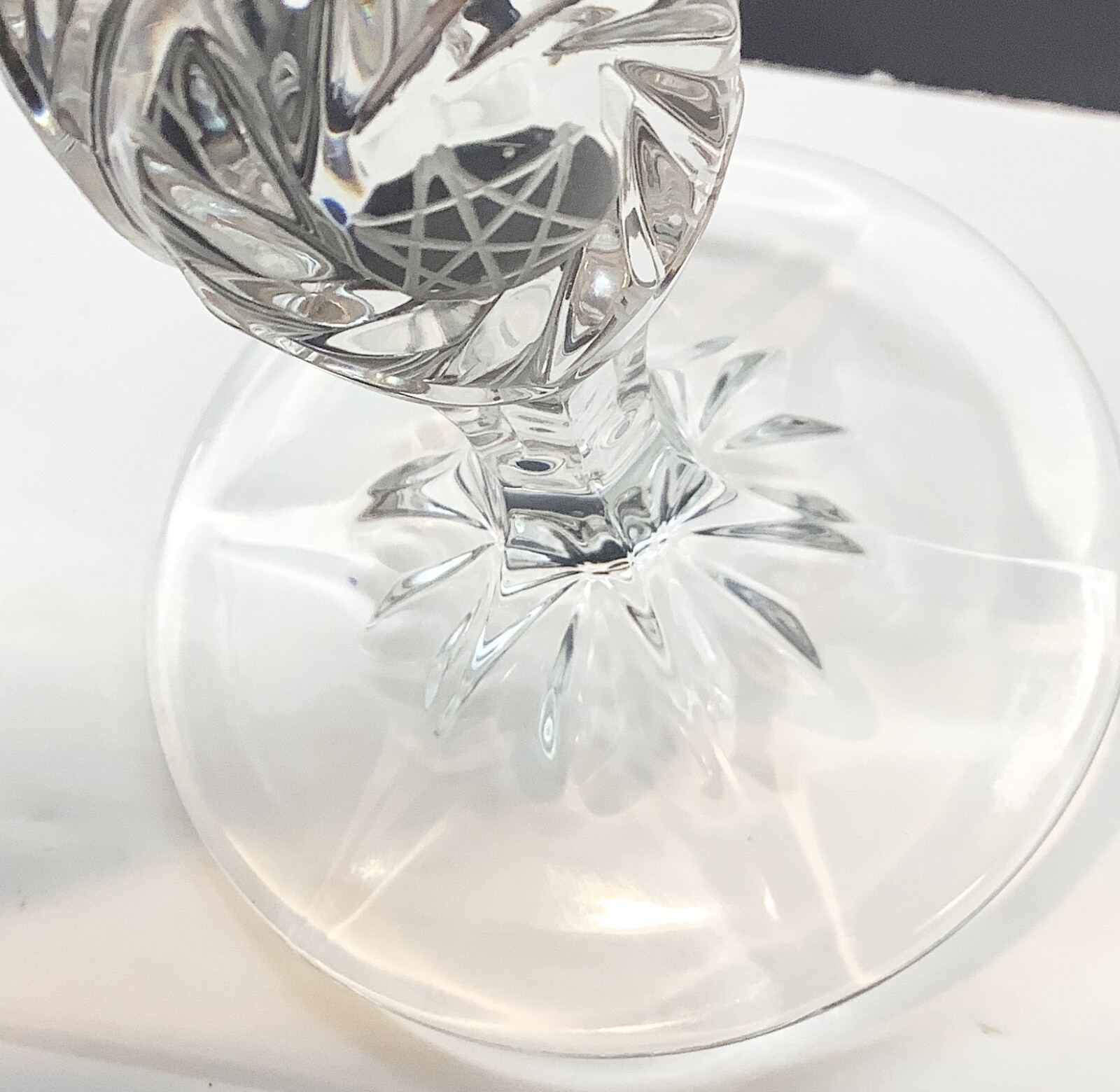 Kristal Zajecar 6.5” Crystal Taper Candlestick Holder Pinwheel Pattern ...