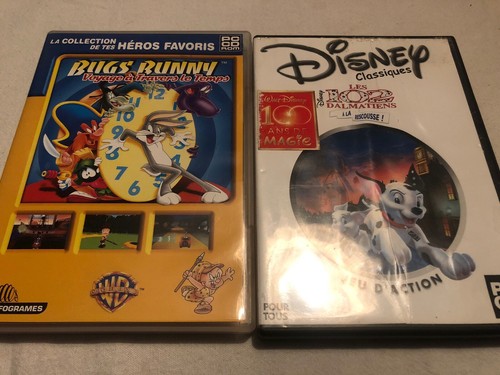 LOT 2 JEUX BUGS BUNNY VOYAGE À TRAVERS LE TEMPS+ LES 102 DALMATIENS PC ...