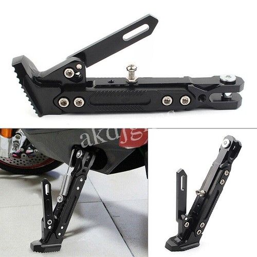 Motorcycle Adjustable Kickstand Foot Side Support Stand Aluminum ...