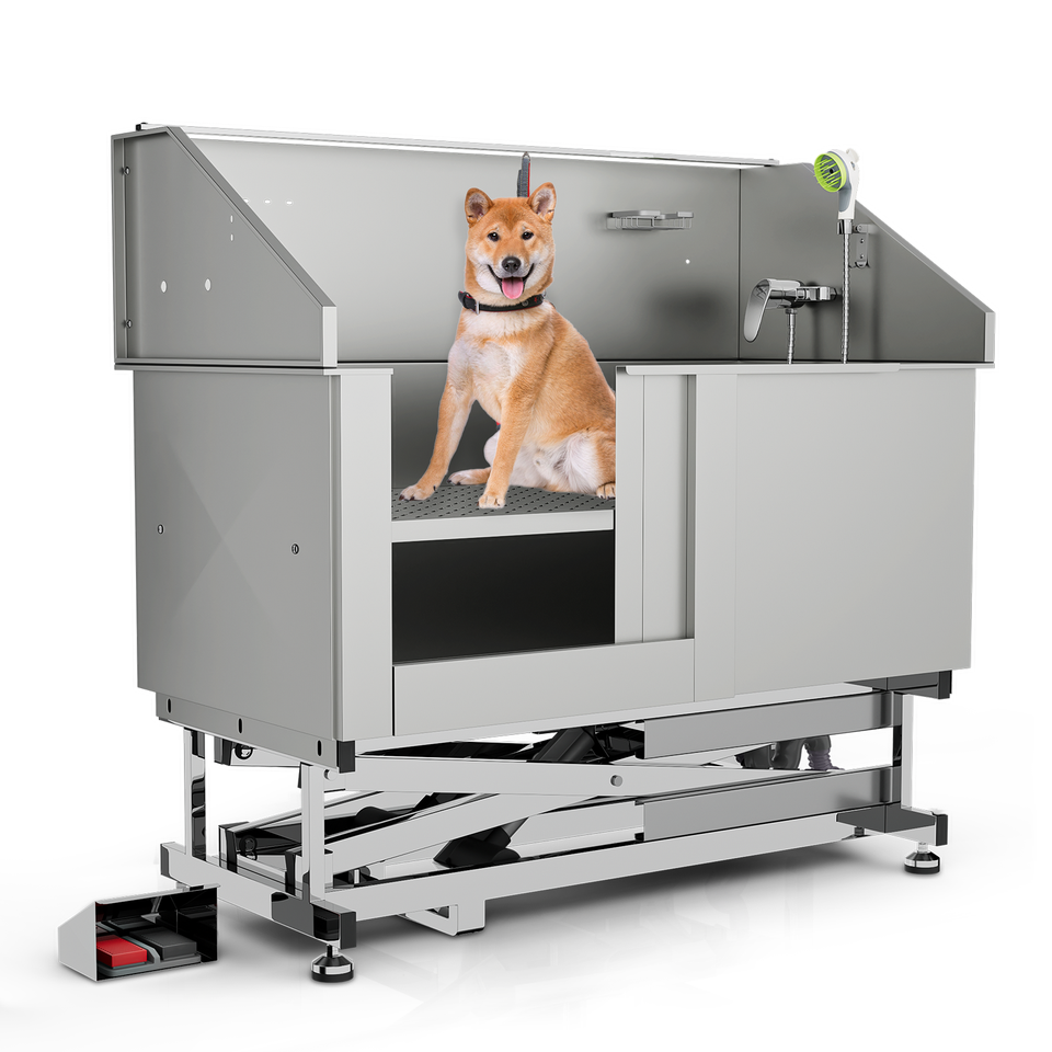 Electric Lift Dog Cat Grooming Bath Tub 50" Professional Pet Wash ...