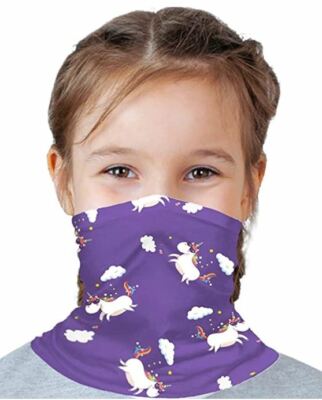 Kids Neck Gaiter Face Mask Cover - Boys / Girls Unisex - Purple ...