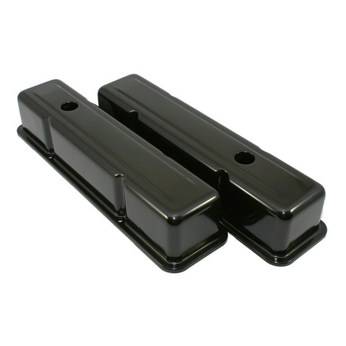 58-86 SBC Chevy 350 Black Tall Steel Valve Covers - Small Block 283 305 ...