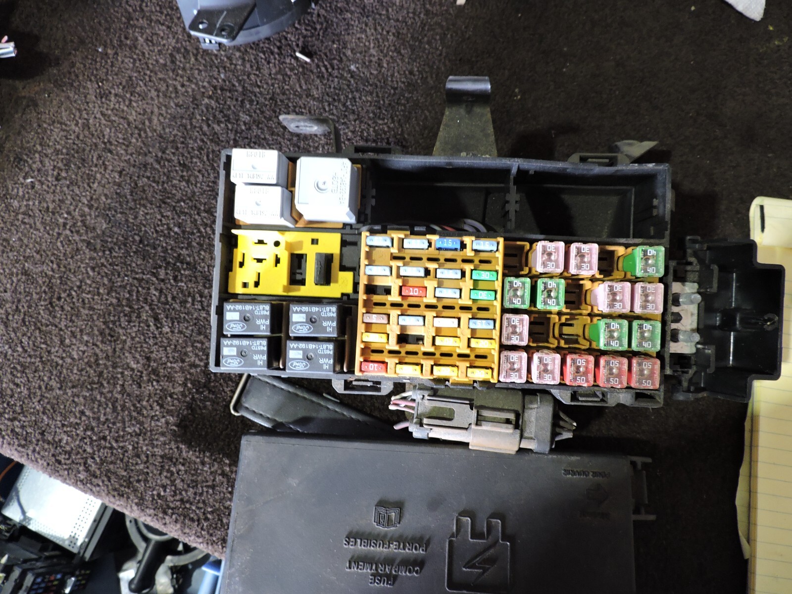 2007 FORD EXPLORER ENGINE UNDER HOOD FUSE RELAY JUNCTION BOX 7L2T14398 ...