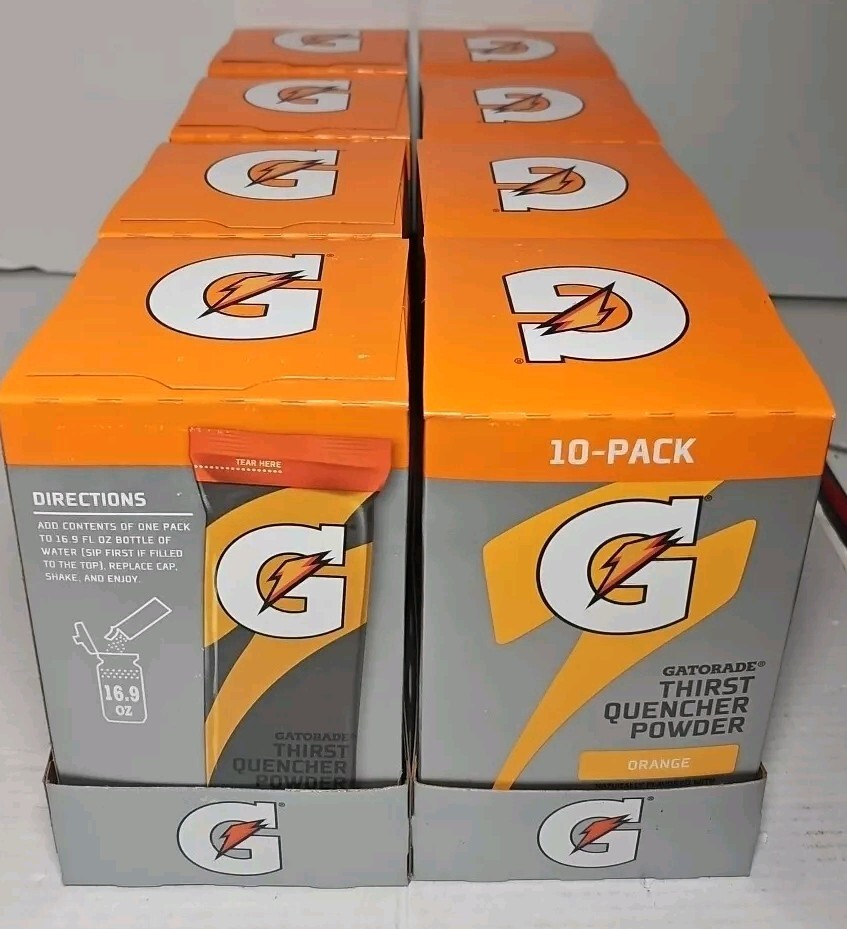 GATORADE 1.23 oz ORANGE Packets Quick Sticks (10 servings x 1 box) 80 ...