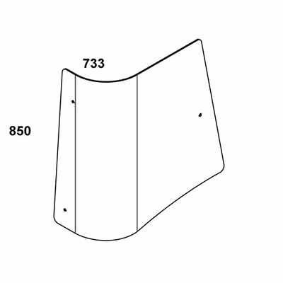 Eckscheibe rechts - John Deere R201575,SU33102 - Kabine 5020 Serie ...