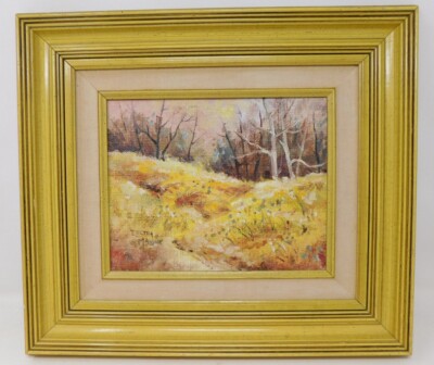 Orig Oil Painting Electra Malone Texas Artist Framed Landscape 16.75"W ...