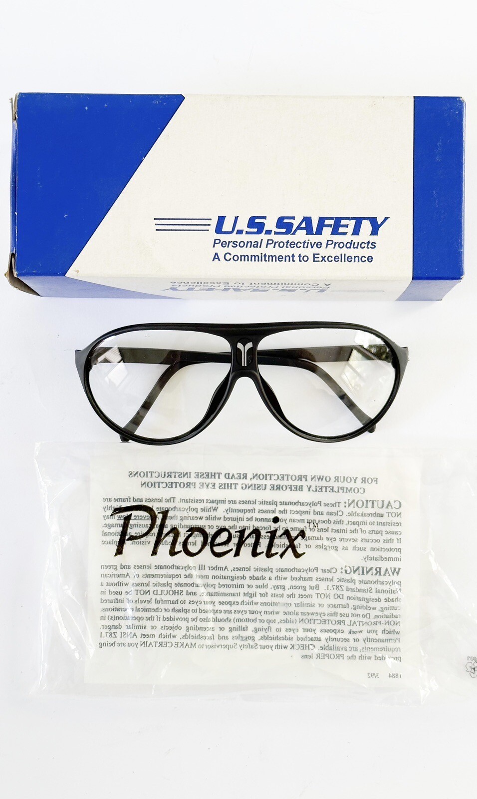 NOS Vintage US Safety ANSI Z87 135mm Phoenix Safety G… - Gem
