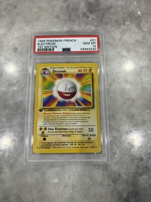 Électrode French 1st Edition Base Set Pokemon Card 21/102 PSA 10 Gem ...