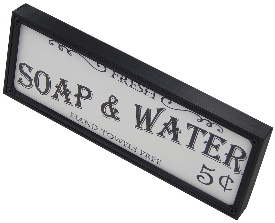 Soap and Water Bathroom Advertising Wall Art Sign Decor Vintage / Retro ...