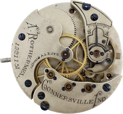 Antique 6 Size Illinois Rothermel 12 JewelHunter Pocket Watch Movement ...