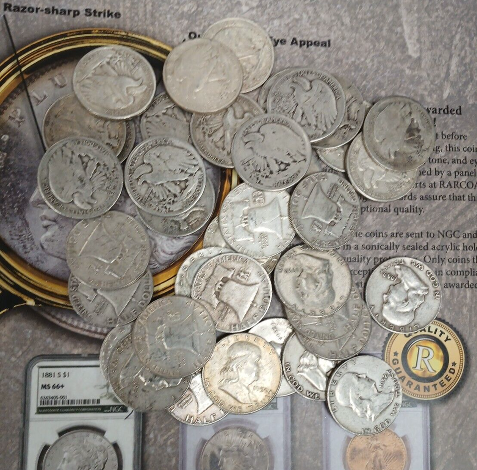 Silver Walker, & Franklin half dollar mix lot of 20 coins TP-9078 | eBay