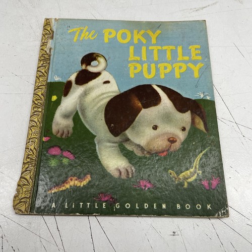 ORIGINAL VINTAGE Kids Story Tale Golden Book Picture Poky Little Puppy ...