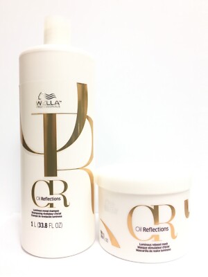 (2 PACK) Wella Oil Reflections Luminous Shampoo & Reboost Mask Duo, 33. ...