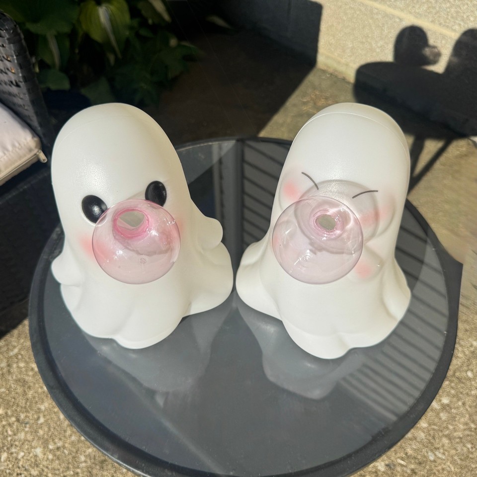 Ghost w Bubble Blow Mold Halloween Light 8 inches Decor Spooky Dollar ...