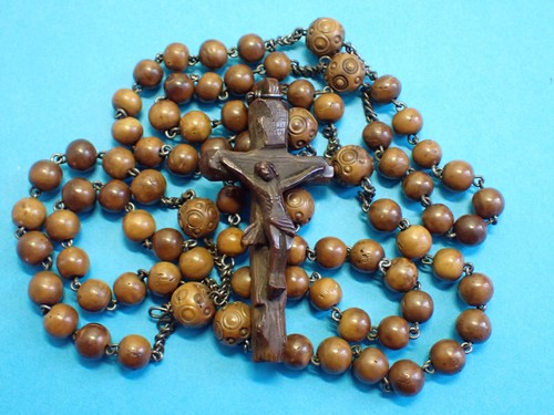 AMAZING antique FRENCH PRIEST ROSARY / 7 DECADE ROSARY / COROZO 1850 ...