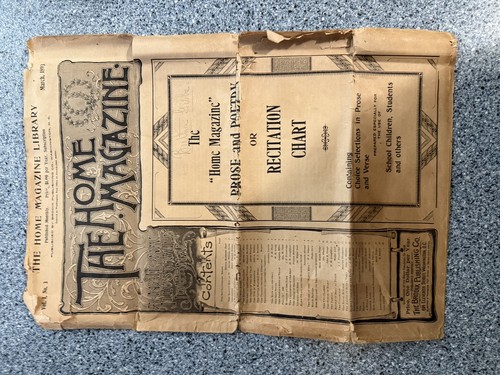 The Home Magazine Library Prose & Poetry Recitation Chart March 1893 | eBay