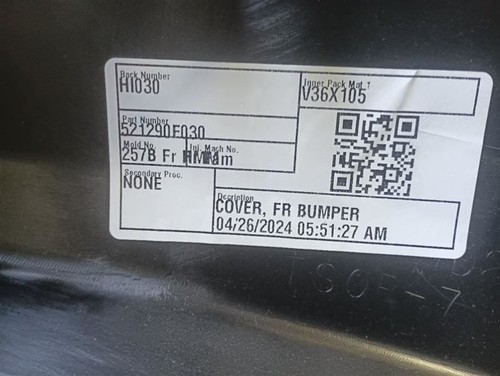 2017-2019 Toyota HIGHLANDER 52129-0E030 Lower Front Bumper Cover ...