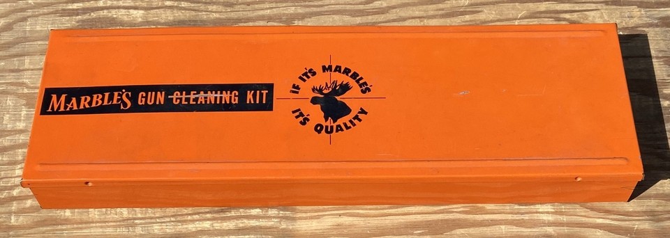 Old Vintage MARBLE'S GUN CLEANING KIT Metal Tin Box w/ Rod and some ...