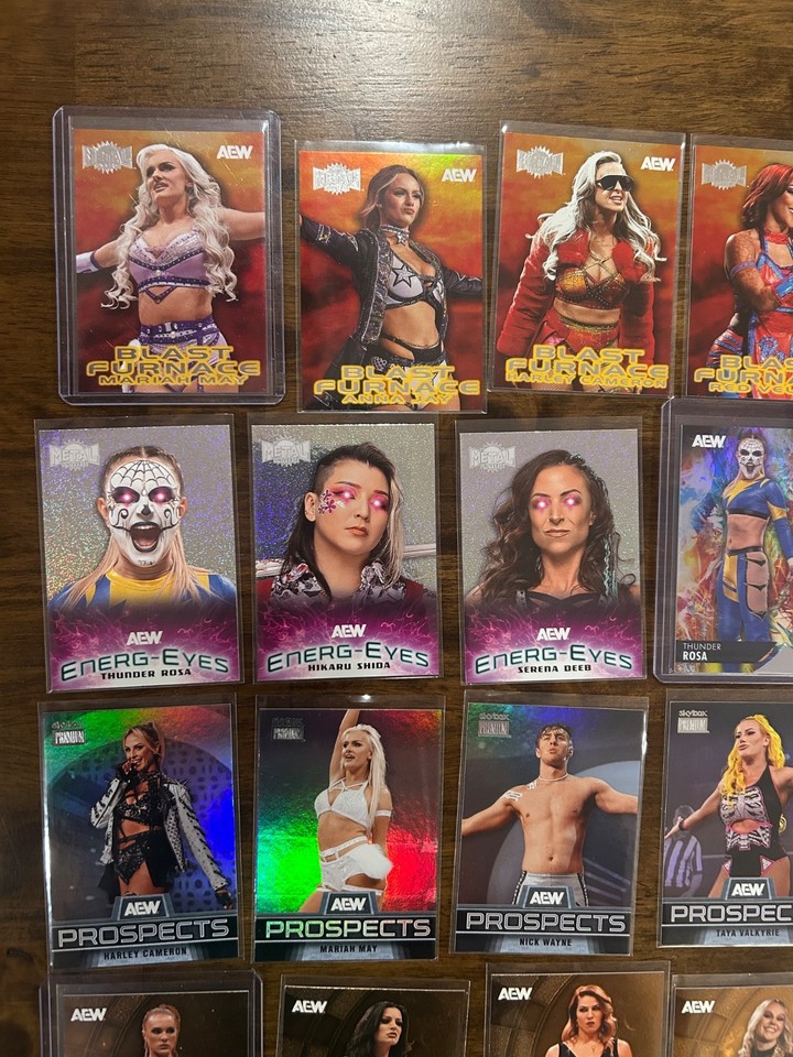 2025 AEW METAL UNIVERSE 38 CARD INSERT LOT MARIAH MAY HARLEY ANNA JAY ...