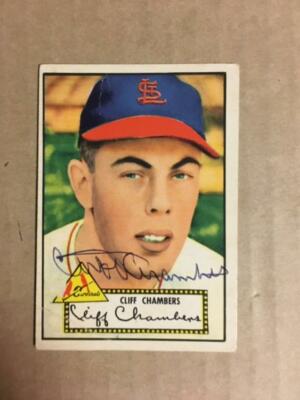 Cliff Chambers St Louis Cardinals Signed 1952 Topps Card with JSA Cert ...