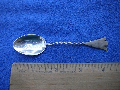 Good LOS ANGELES California Demi SOUVENIR SPOON w/STONE ARROWHEAD ...