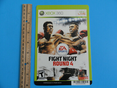 XBOX 360 FIGHT NIGHT ROUND 4 BLOCKBUSTER VIDEO BACKER CARD 5"X8" NO ...