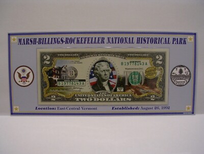 Marsh-Billings-Rockefeller National Park - Colorized $2 Two Dollar Bill ...