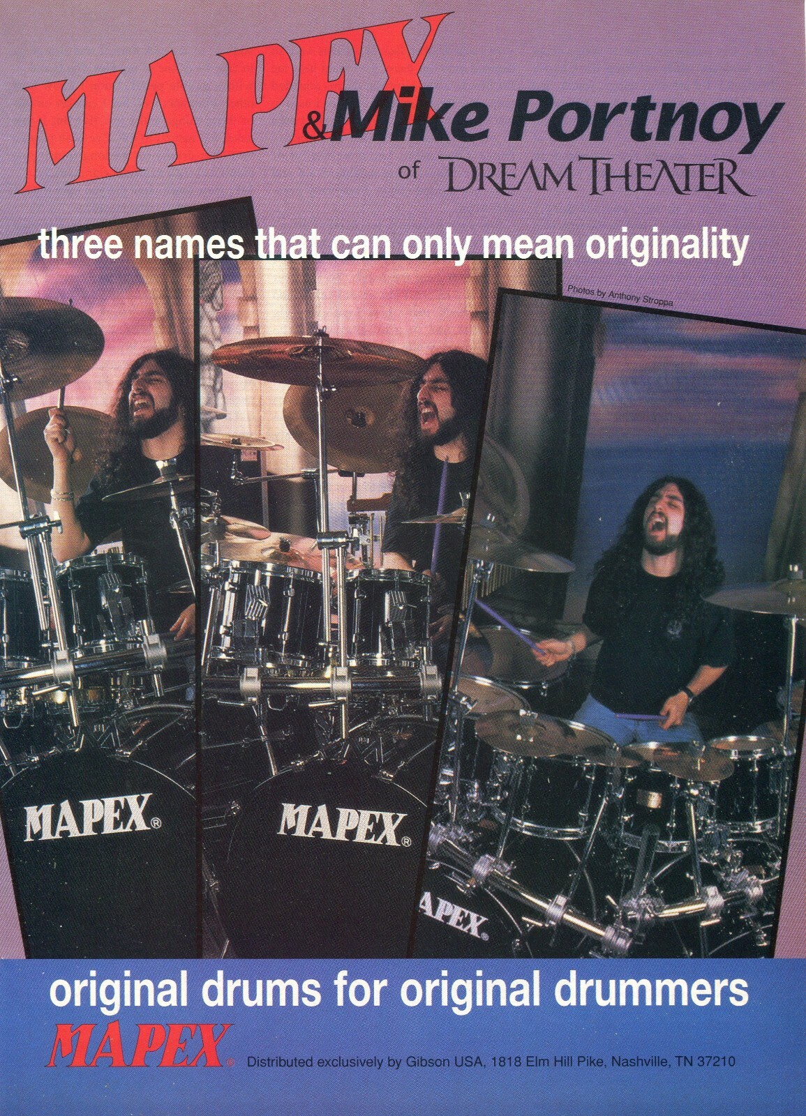 1996 Print Ad of Mapex Drum Kit w Mike Portnoy Dream Theater | eBay
