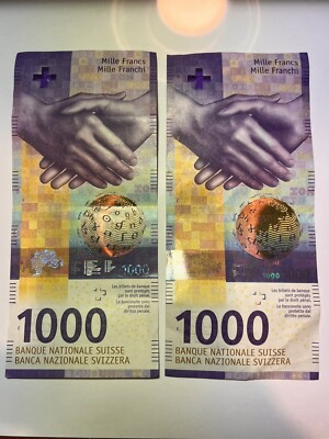 SWITZERLAND SWISS 1000 FRANCS BANKNOTE CIRCULATED. SINGLE 1,000 CHF | eBay