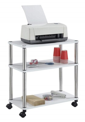 Small Mobile Laptop Printer Cart Rolling Computer Stand Desk Office ...