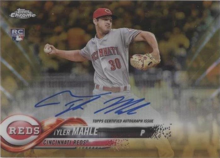 2018 Topps Chrome - Rookie Autographs Tyler Mahle #RA-TM Gold Refractor ...