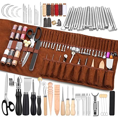 Leather Craft Tools Leather Working Tools Kit with Custom Storage Bag ...