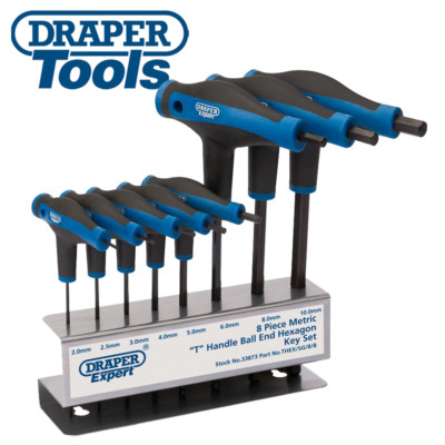 Draper T-Handle Metric Ball Ended Hex Allen Key/Wrench Set 2mm-10mm ...