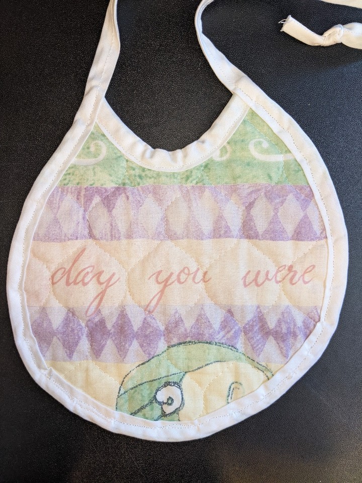 Wendy's Vintage Style Quilted Baby Bib, Alphabet Print | eBay