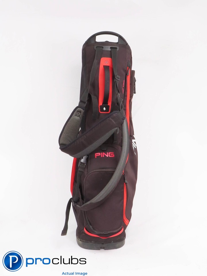 Ping Hoofer Carry / Stand Golf Bag w/Rainhood - Black/Red 441708 | eBay