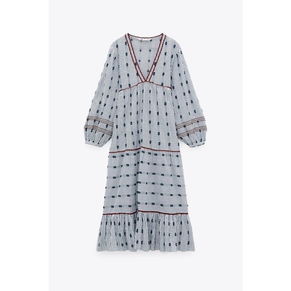 ZARA Maxi Tired Dress Sz Large | eBay