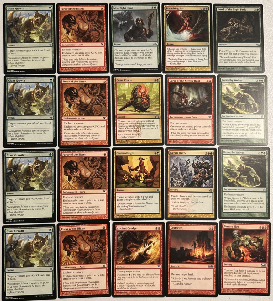 MTG Wolf Tribal (Green Red Aggro) 40-Card Deck Pack| Just Add Lands | eBay