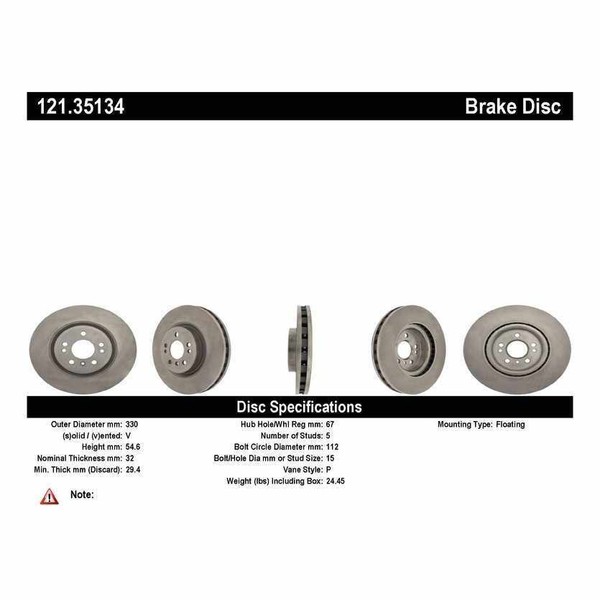 Disc Brake Rotor Front FVP 121.35134 for sale online | eBay