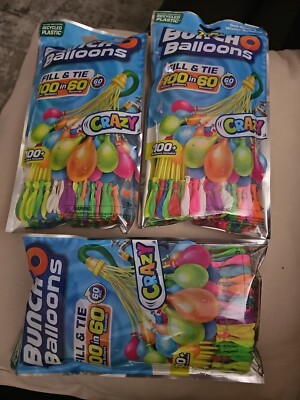 NWT 3 Packages ZURU BUNCH O Balloons Crazy 300 total water balloons ...