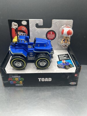 JAKKS Pacific The Super Mario Bros. Movie TOAD w/ Pull Back Kart Racer ...