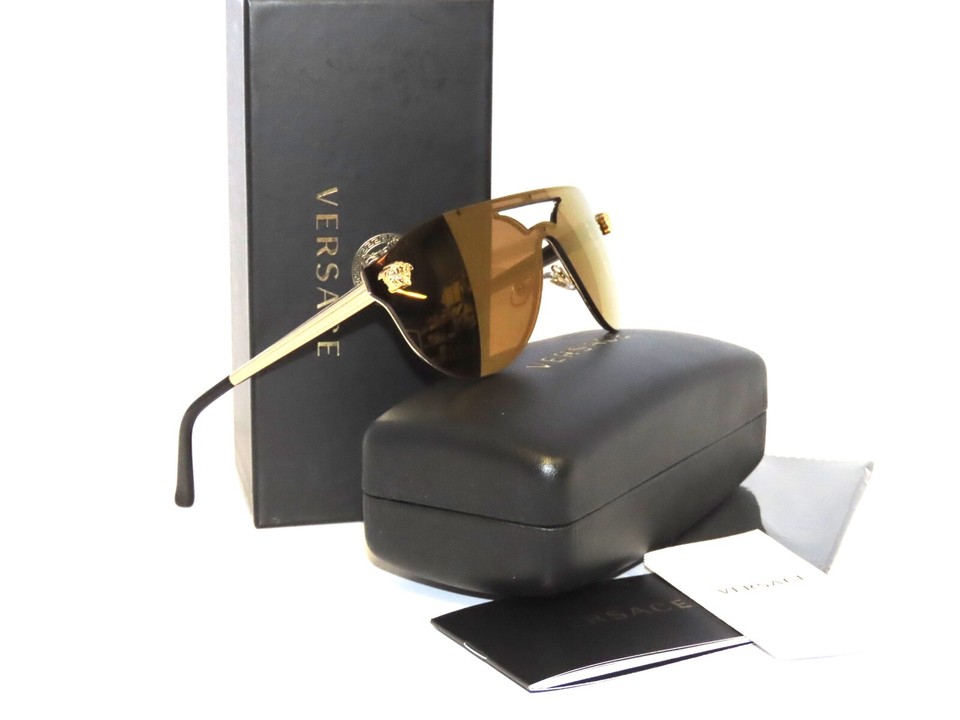 Versace VE2161 2161 1002F9 Gold Brown Mirror Gold Sunglasses | eBay