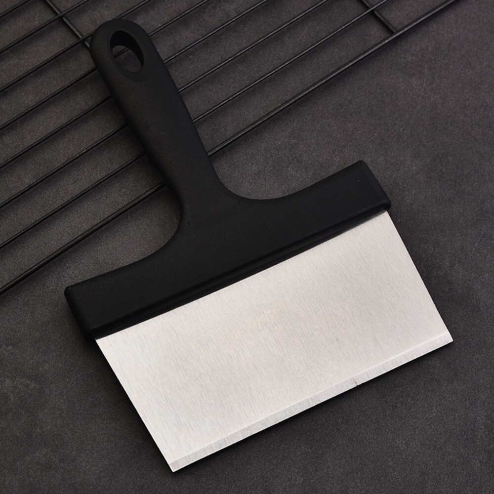 2 Pcs PP Handle Grill Scrapers Stainless Steel Kitchen Tools Pan ...